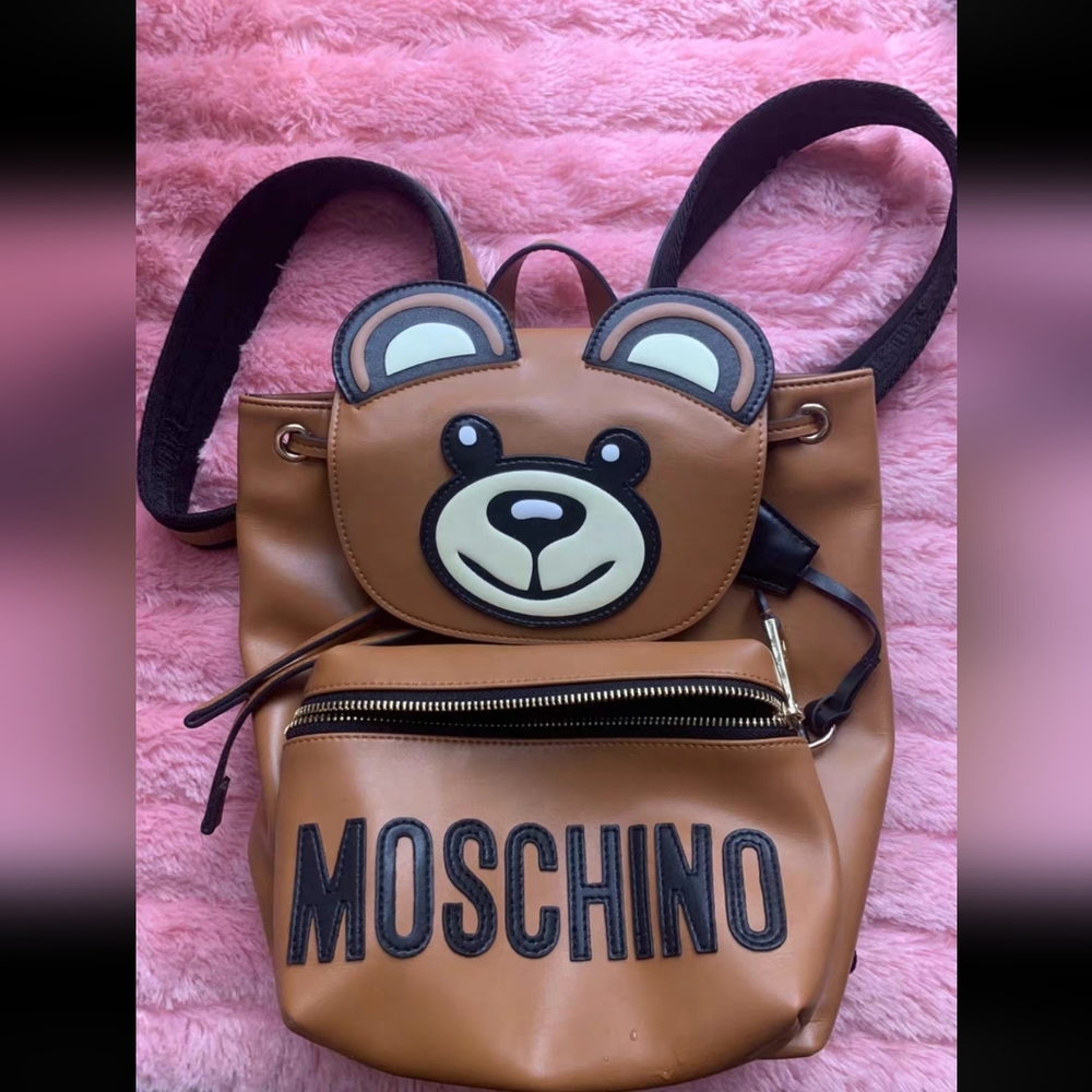 Authentic Moschino Backpack Teddy Bear Cute Bear Bag - Gem